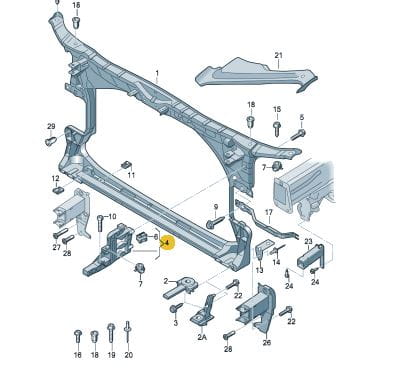 Headlight mounting support Audi A7 2011-2014 RS7 2014-2018 | 4G8805607 ...