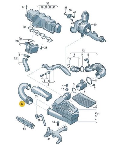 Air intake duct pipe tube Audi Q3 2.0 TDI | 8U0129618D | VAG247.com VW ...