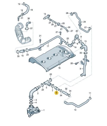 PCV breather hose control valve 1.8 T Audi A4 B6 B7 Seat Exeo Passat B5 ...