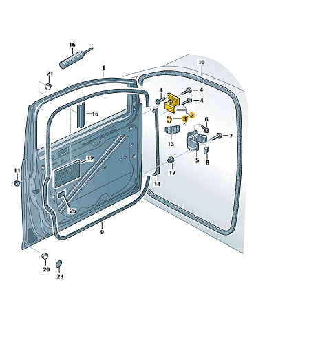Door upper hinge VW Caddy Touran Polo | 6Q0831401C 6Q0831402C | VAG247 ...