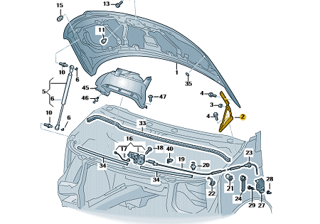 Bonnet hood hinge VW Transporter Multivan Caravelle T6 T6.1 ...