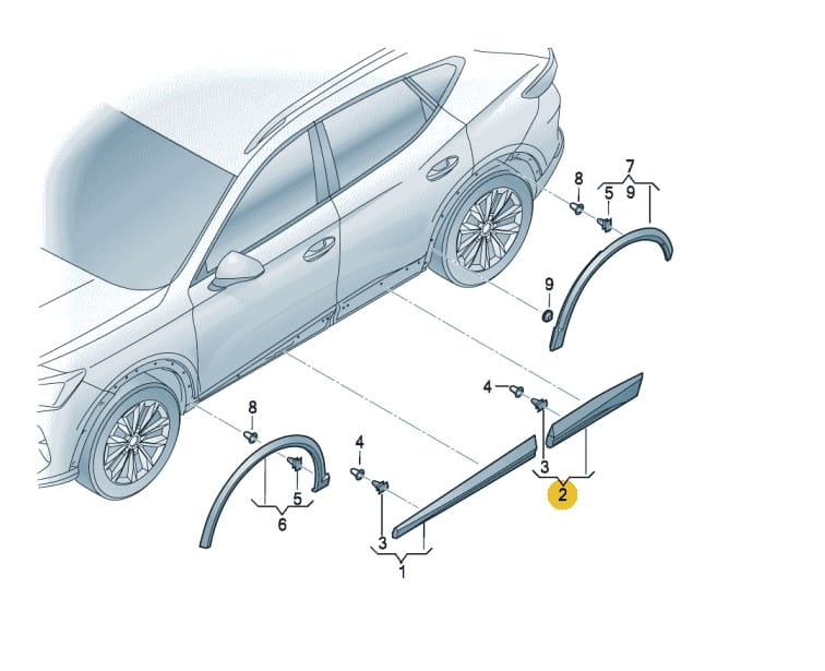 Rear right door trim CUPRA Formentor 2021-2024 5FF854950B ...