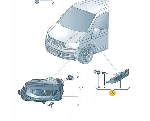 Left Side Fender Turn Signal Indicator | VW T6 2016–2019 | 7E0949102D ...