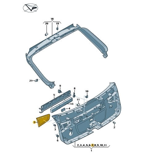 LEWA trójkątna osłona tapicerki tylnej klapy AUDI A6 C8 Avant 2019-2025 ...