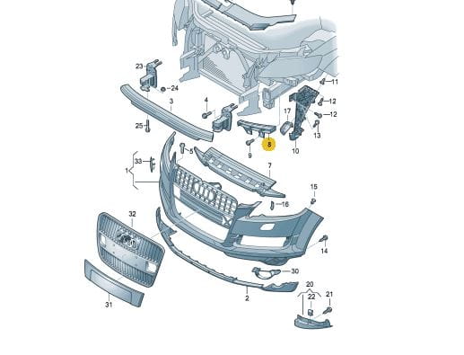 Front bumper bracket support Audi Q7 2007-2015 | 4L0807333A 4L0807334A ...