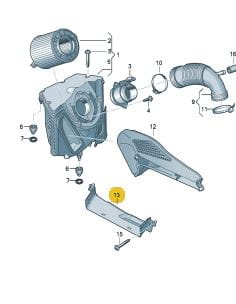 Air intake duct AUDI A4 A5 1.4 2.0 3.0 TSI 2.0 3.0 TDI | 8W0129617A ...