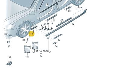 Uchwyt mocowanie listwy progowej Audi A6 C7 2011-2018 | 4G0853921B ...