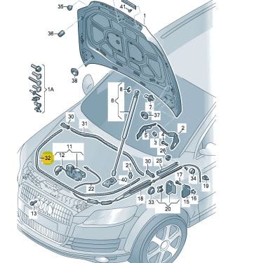 Front engine bay hood seal gasket Audi Q7 2007-2015 | 4L0823731 ...