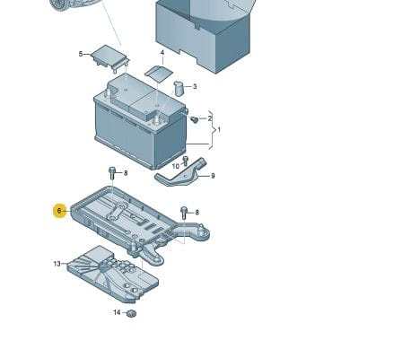 Battery holder console VW Tiguan Touran 2016- | 5QF915331A 5QF915331C ...
