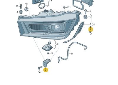 Headlight lower bracket support Audi Q5 2017 | 80A941453 | VAG247.com ...