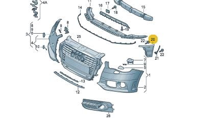 Front bumper end support cover Audi A1 S-line | 8X0807151A 8X0807152A ...