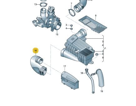 Engine air cleaner intake hose 1.8 2.0 TSI VW Passat Beetle Jetta ...