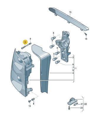 Rear lamp mounting pin VW Touran 2003-2015 | 1T0945272 | VAG247.com VW ...