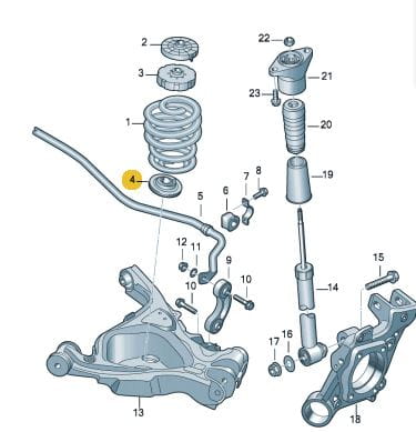 Lower rubber for rear suspension spring Audi A6 C6 2005-2011 ...