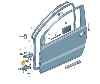 Front door catch Volkswagen Fox | 5Z3837249 | VAG247.com VW Audi Seat Skoda