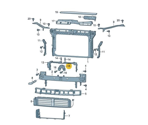ACC Radar mounting bracket Skoda Superb III 2015-2019 | 3V0805489B ...