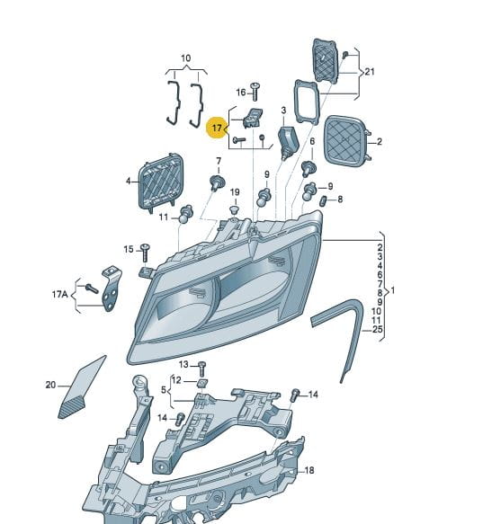 Headlight upper bracket Audi Q5 2009-2012 | 8R1998121 8R1998122 ...