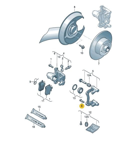Brake caliper mount bolt M10x1,25x20 VW AUDI SKODA | N90688902 ...