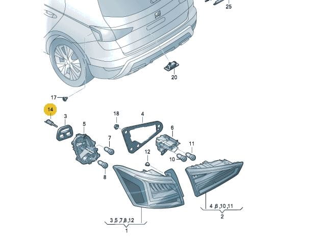 Tail light fastening VW SEAT SKODA | 6RU945300 | VAG247.com VW Audi ...
