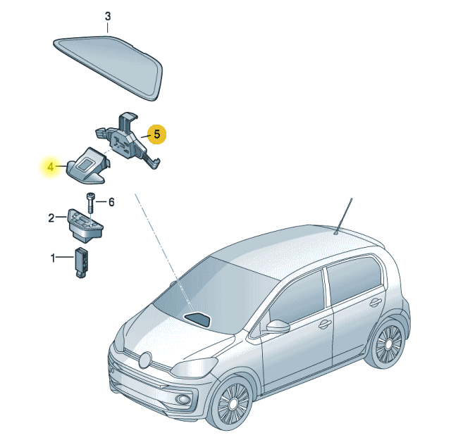 Uchwytu do telefonu wspornik SKODA CITIGO Seat Mii VW Up! | 1S0051435D ...