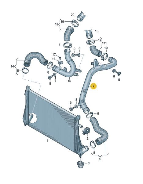 Intercooler hose air pipe 1.8 2.0 TSI | 5Q0145840B | VAG247.com VW Audi ...