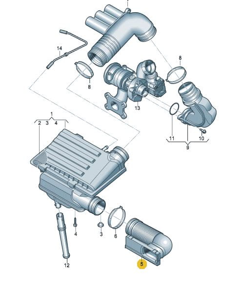 Wlot powietrza dolot powietrza do filtra 1.2 1.4 TSI VW Polo AUDI A1 ...