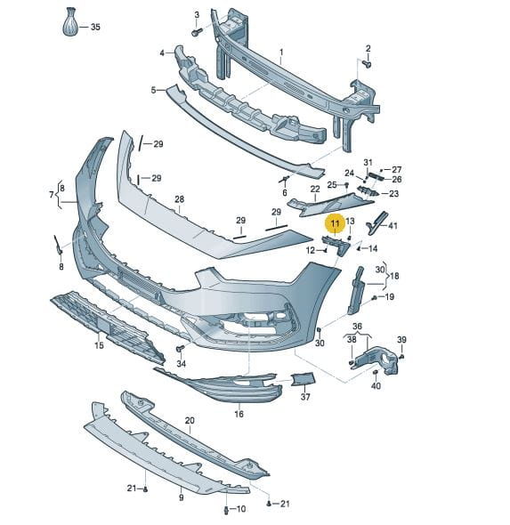 Front bumper bracket Seat Leon IV 2020- | 5FA807183 5FA807184 | VAG247 ...