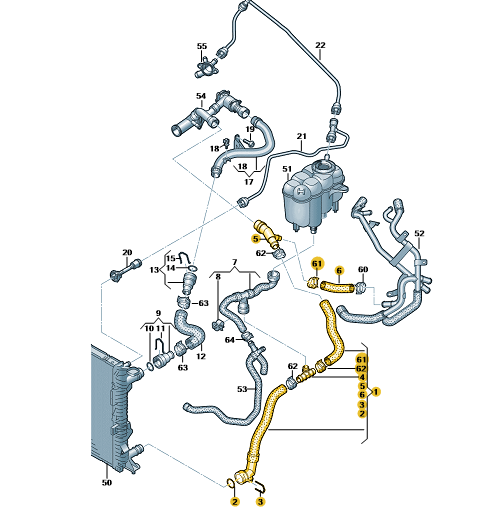 Left coolant hose 2.0 TDI Audi A4 B9 A5 2016- | 8W0122055N | VAG247.com ...