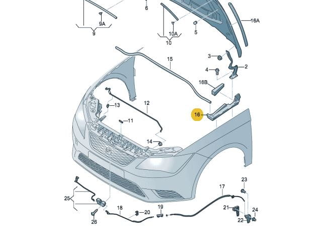 Upper front fender attenuation Seat Leon 2013-2020 | 5F0823721A ...