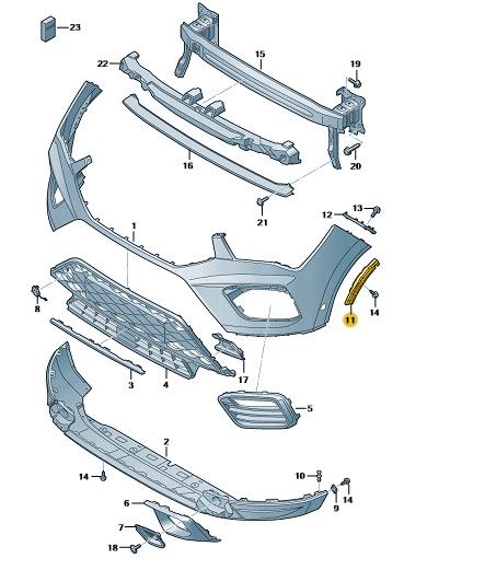 Front bumper mount holder support Seat ATECA 2016- CUPRA | 575807479 ...