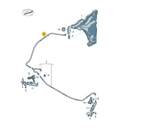 Headlight washer spray hose pipe Audi A4 B9 A5 2015-2020 | 8W0955667A ...